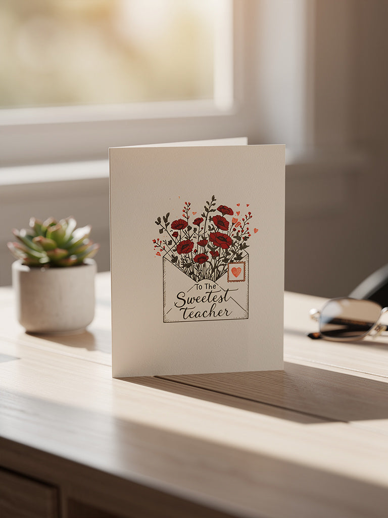 Free Printable Valentine Card - Sweetest Teacher – StylEd Boutique